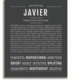 Javier | Name Art Print – Name Stories