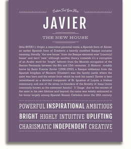 Javier | Name Art Print – Name Stories