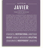 Javier Personalized Name Meaning Art Prints – Name Stories
