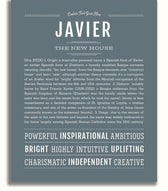 Javier Personalized Name Meaning Art Prints – Name Stories