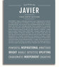 Javier Personalized Name Meaning Art Prints – Name Stories