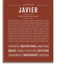 Javier Personalized Name Meaning Art Prints – Name Stories