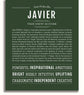 Javier Personalized Name Meaning Art Prints – Name Stories