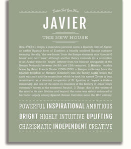 Javier | Name Art Print – Name Stories