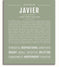 Javier Personalized Name Meaning Art Prints – Name Stories