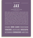 Jax Personalized Name Meaning Art Prints – Name Stories