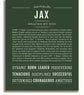 Jax Personalized Name Meaning Art Prints – Name Stories