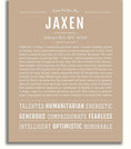 Jaxen Personalized Name Meaning Art Prints – Name Stories