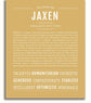 Jaxen Personalized Name Meaning Art Prints – Name Stories