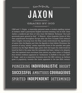 Jaxon | Name Art Print – Name Stories