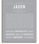 Jaxon Personalized Name Meaning Art Prints – Name Stories