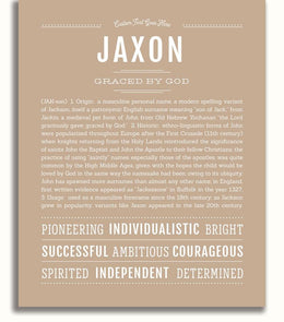 Jaxon | Name Art Print – Name Stories