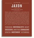Jaxon Personalized Name Meaning Art Prints – Name Stories