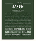 Jaxon Personalized Name Meaning Art Prints – Name Stories
