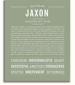 Jaxon | Name Art Print – Name Stories