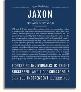 Jaxon | Name Art Print – Name Stories
