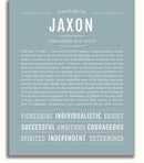 Jaxon Personalized Name Meaning Art Prints – Name Stories
