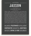 Jaxson | Name Art Print – Name Stories