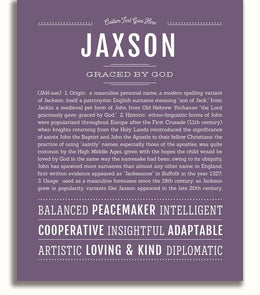 Jaxson | Name Art Print – Name Stories