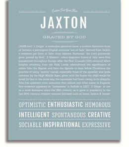 Jaxton | Name Art Print – Name Stories