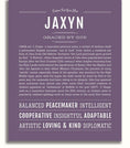 Jaxyn | Name Art Print – Name Stories