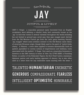 Jay | Name Art Print – Name Stories