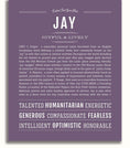 Jay | Name Art Print – Name Stories