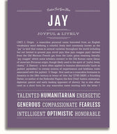 Jay | Name Art Print – Name Stories