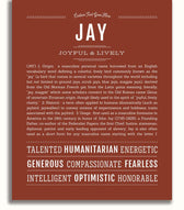 Jay Personalized Name Meaning Art Prints – Name Stories