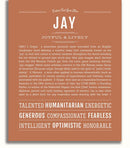 Jay Personalized Name Meaning Art Prints – Name Stories