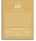 Jay Personalized Name Meaning Art Prints – Name Stories