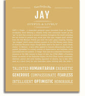 Jay Personalized Name Meaning Art Prints – Name Stories