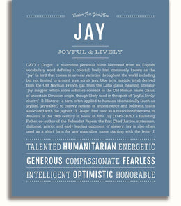 Jay | Name Art Print – Name Stories
