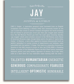 Jay | Name Art Print – Name Stories