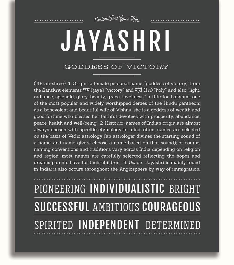 Jayashri | Name Art Print – Name Stories