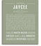 Jaycee Personalized Name Meaning Art Prints – Name Stories