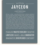 Jayceon Personalized Name Meaning Art Prints – Name Stories