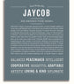 Jaycob Personalized Name Meaning Art Prints – Name Stories
