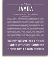 Jayda | Name Art Print – Name Stories