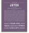 Jayda Personalized Name Meaning Art Prints – Name Stories
