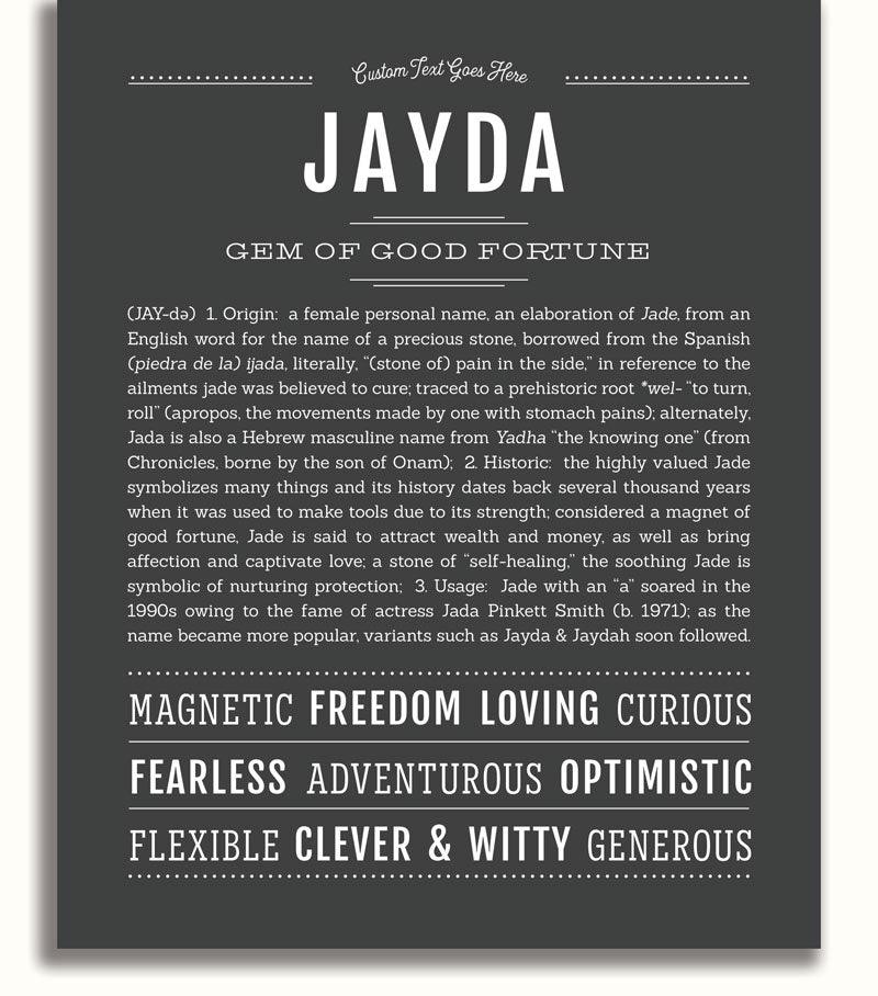 Jayda | Name Art Print – Name Stories
