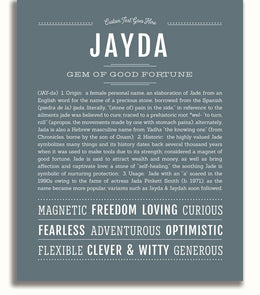 Jayda | Name Art Print – Name Stories
