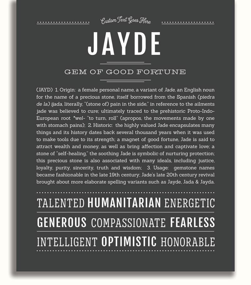 Jayde | Name Art Print – Name Stories