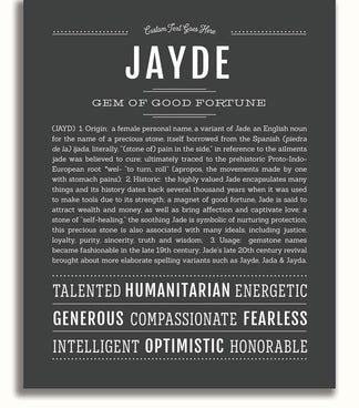 Jayde | Name Art Print – Name Stories