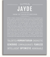 Jayde | Name Art Print – Name Stories