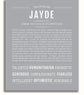 Jayde | Name Art Print – Name Stories