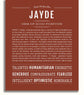 Jayde Personalized Name Meaning Art Prints – Name Stories