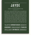 Jayde | Name Art Print – Name Stories