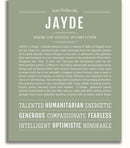 Jayde | Name Art Print – Name Stories