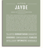 Jayde | Name Art Print – Name Stories